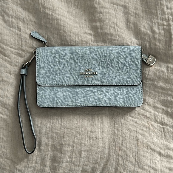 Coach | Bags | Light Blue Coach Wristlet | Poshmark